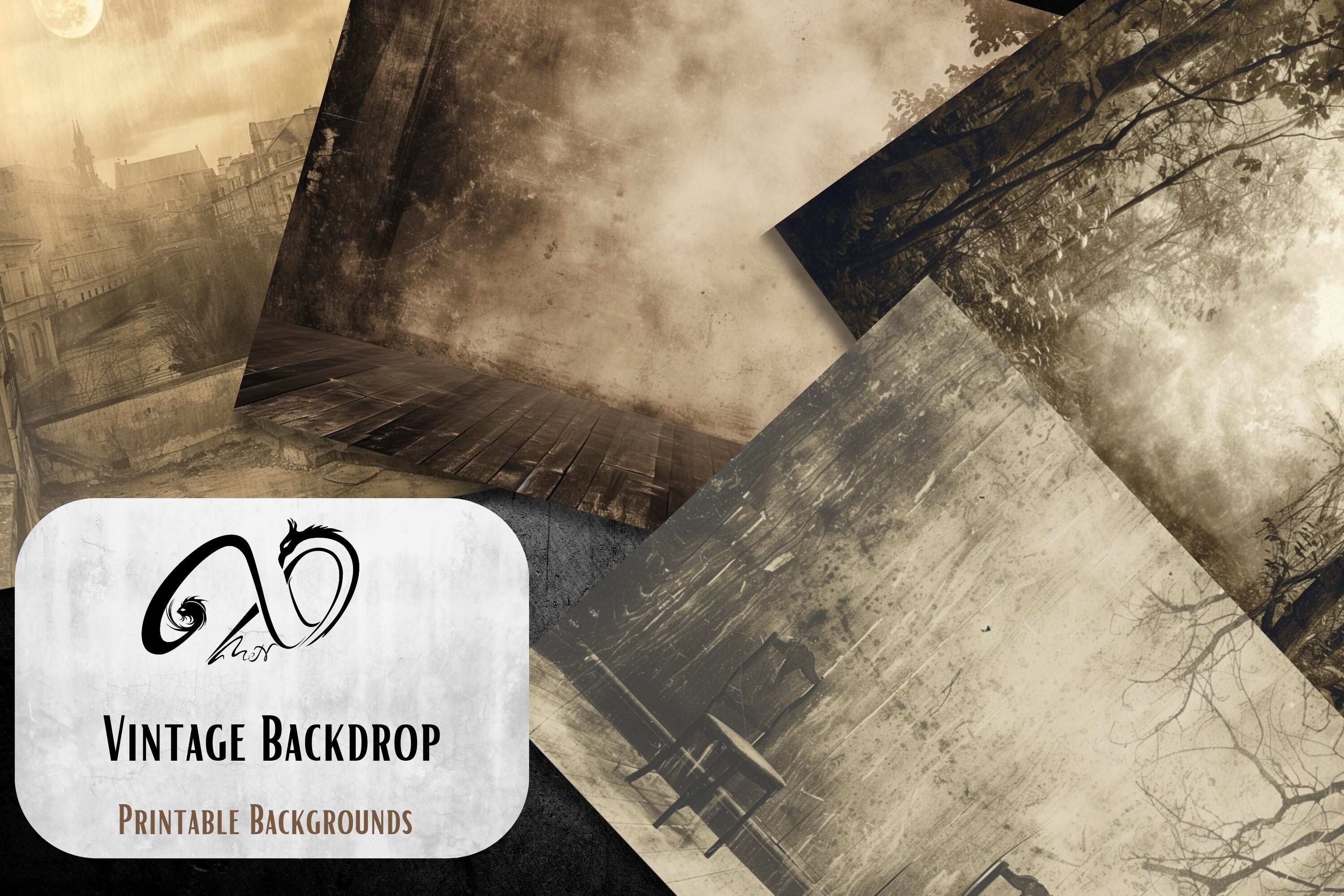 Vintage Photography Backdrop, Rustic Distressed Scenes (digital ...