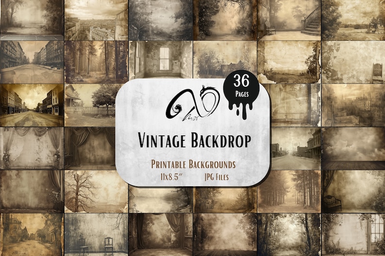 Vintage Photography Backdrop, Rustic Distressed Scenes (digital ...