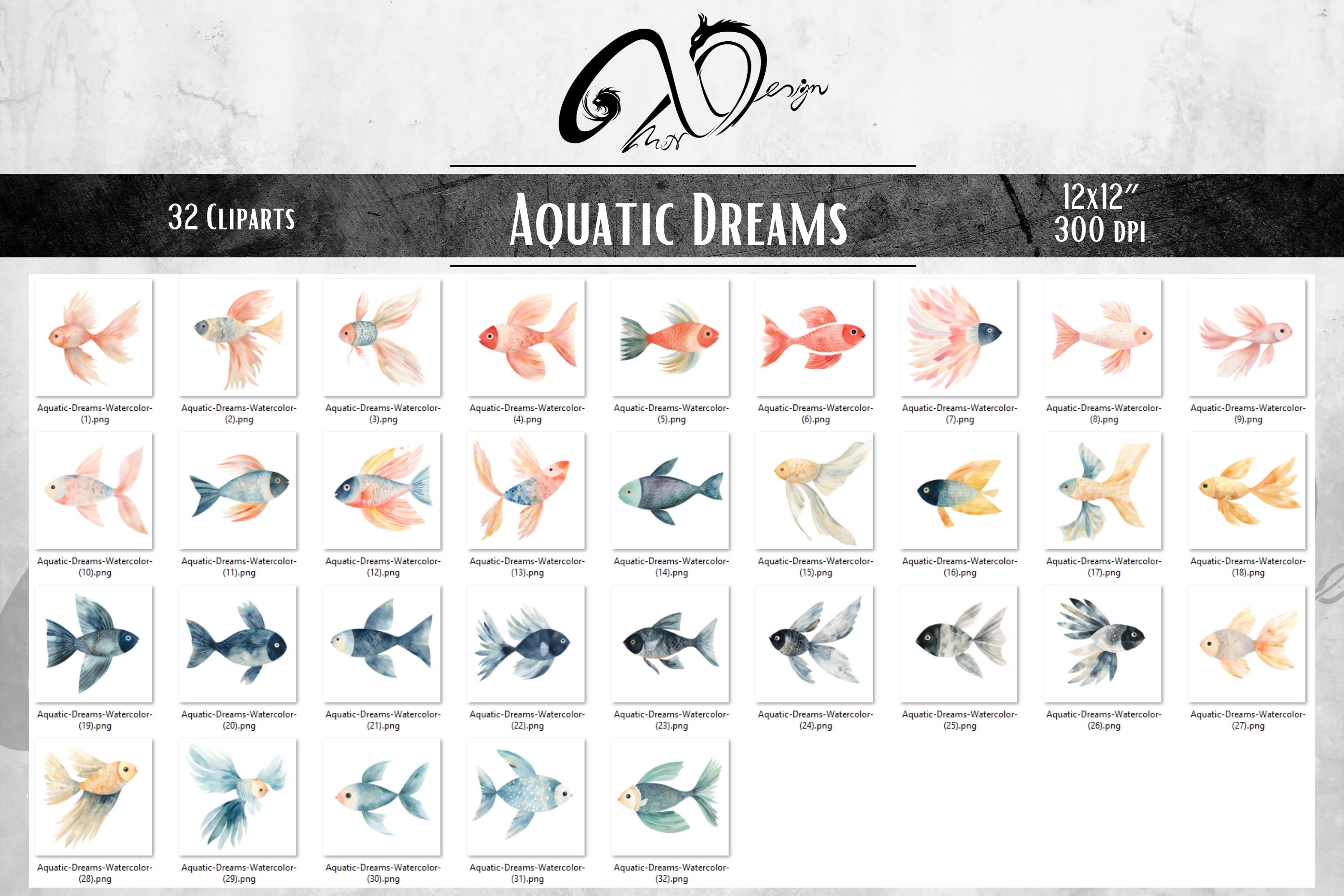 Aquatic Dreams Watercolor Fish Fantasy Fish Journal Pages - Etsy