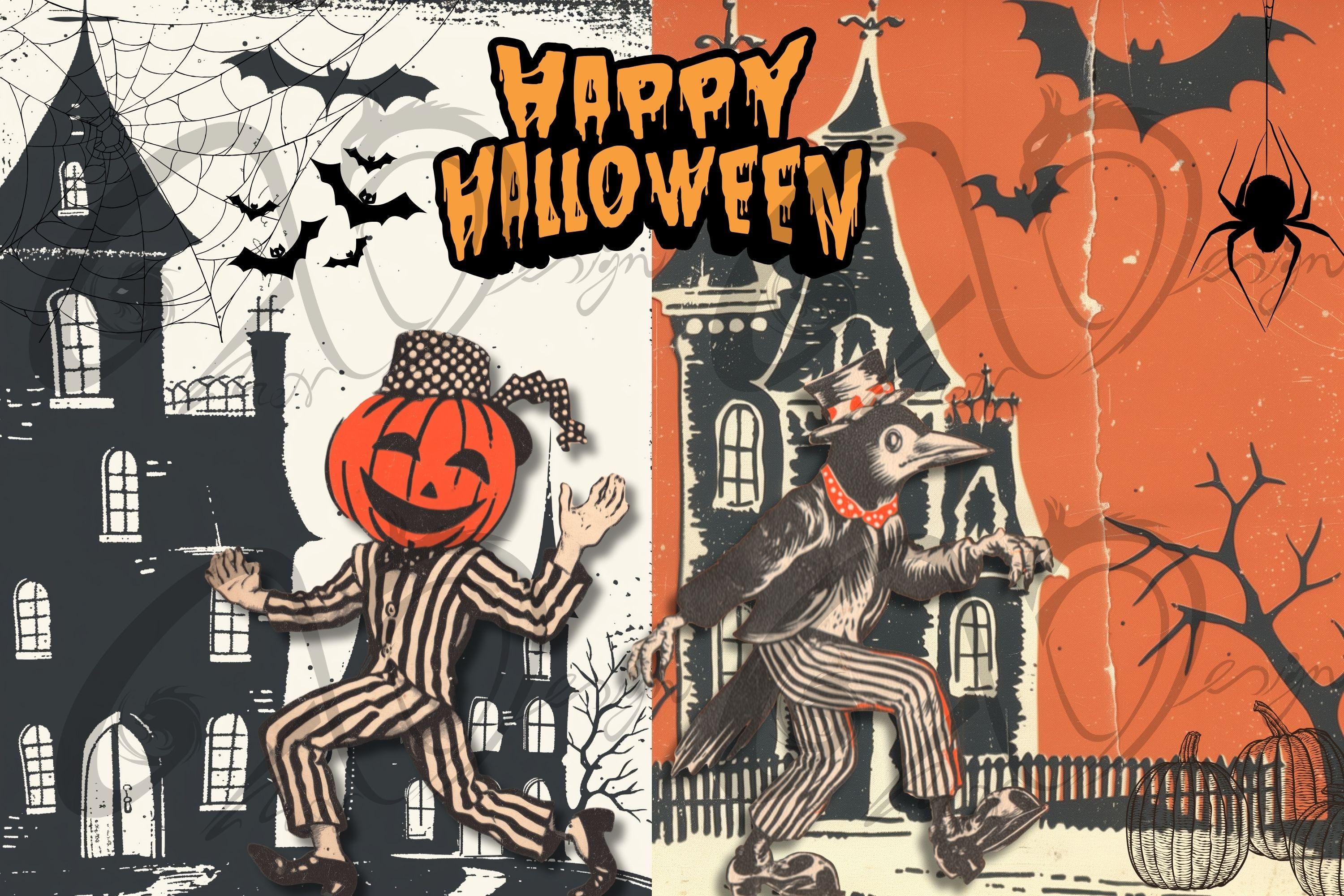 Vintage 1950s Halloween Clipart & Paper Kit (digital Download) - Etsy