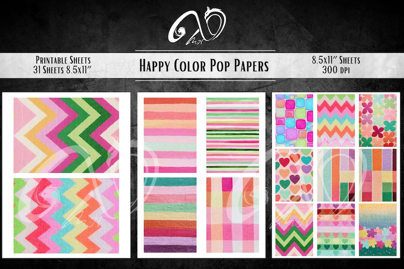 Papeles Happy Color Pop - Kit de papeles para técnicas mixtas, páginas ...