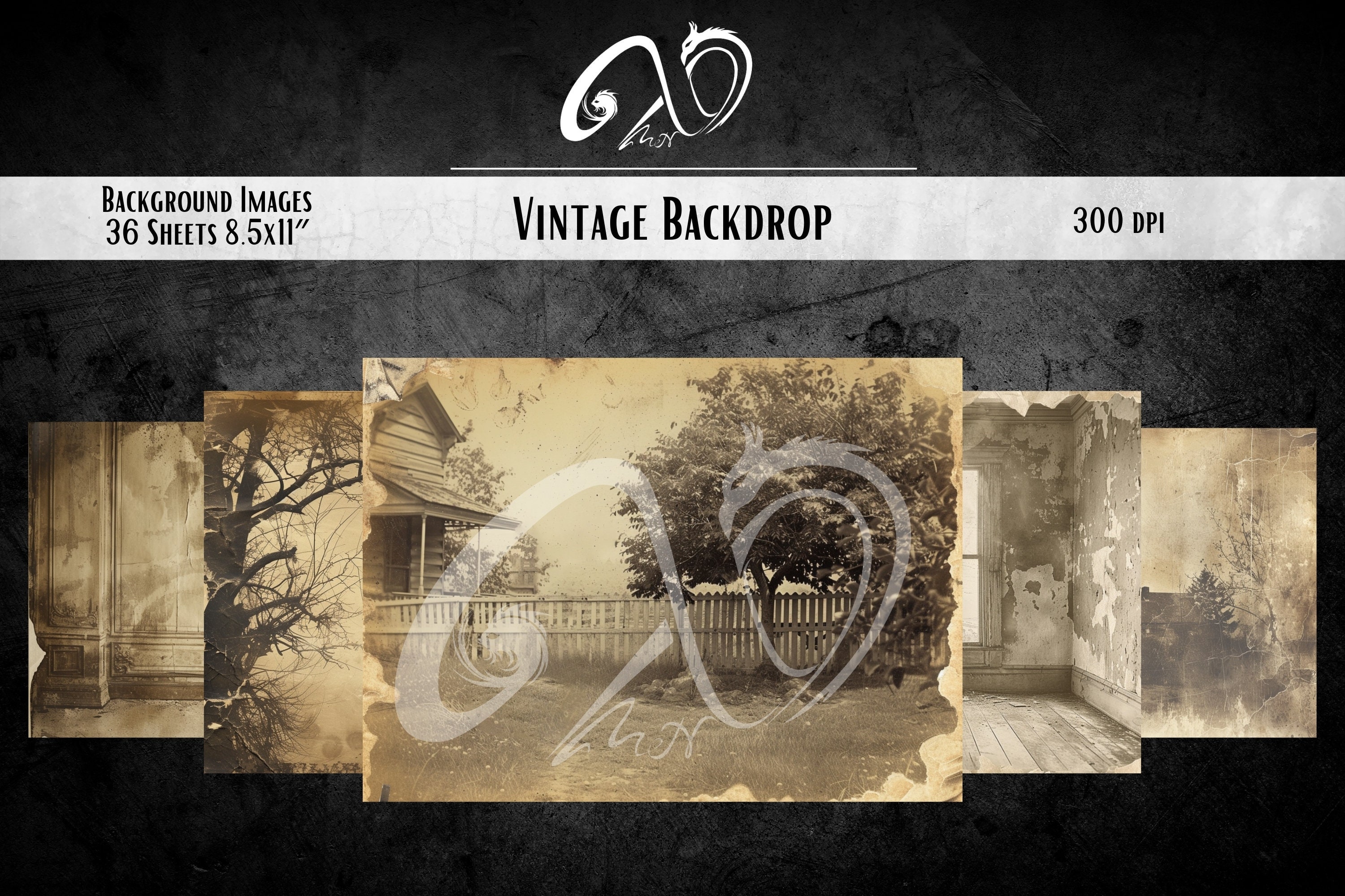 Vintage Photography Backdrop, Rustic Distressed Scenes (digital ...
