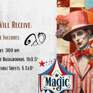 Under the Big Top Whimsical Vintage Circus Clipart, Ephemera Mixed ...