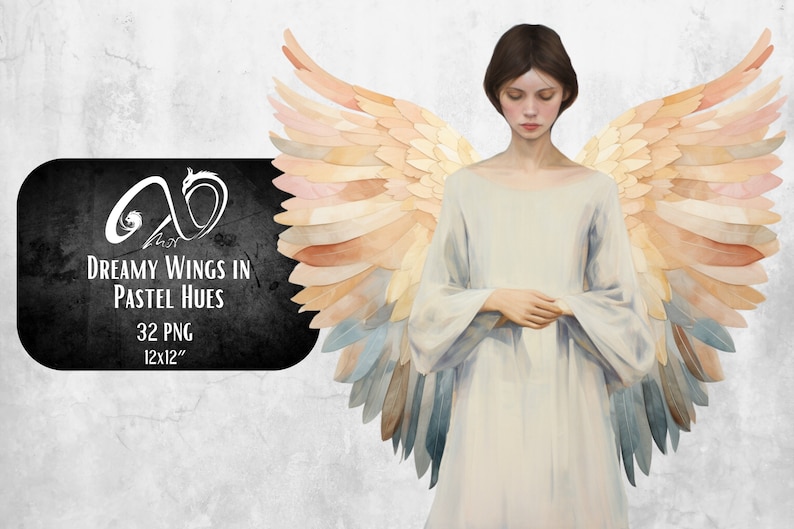 Dreamy Wings, Watercolor Wings Fantasy, Wings Journal Page, Angel Wings Clipart, Devil Wing ...