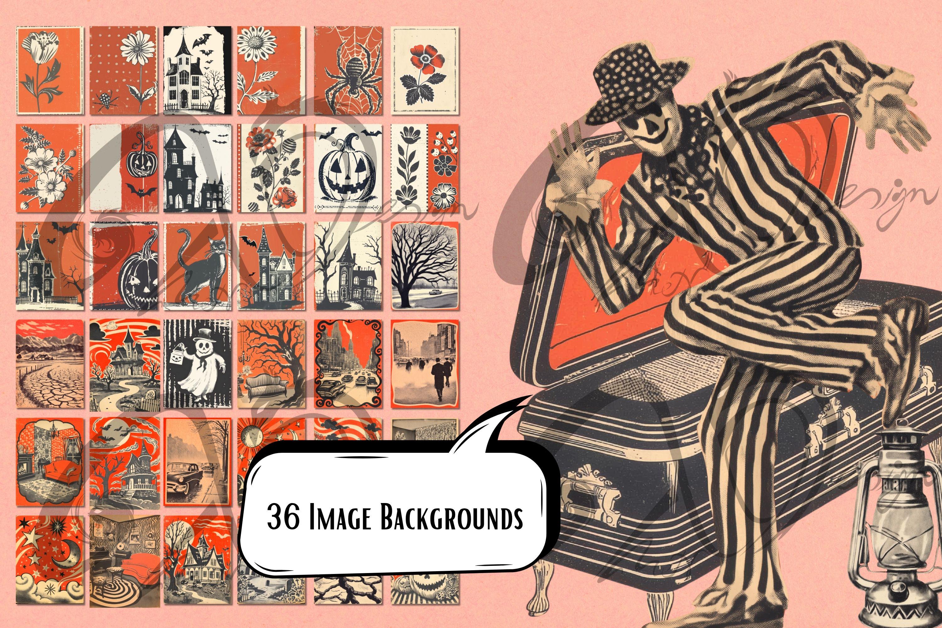 Vintage 1950s Halloween Clipart & Paper Kit (digital Download) - Etsy