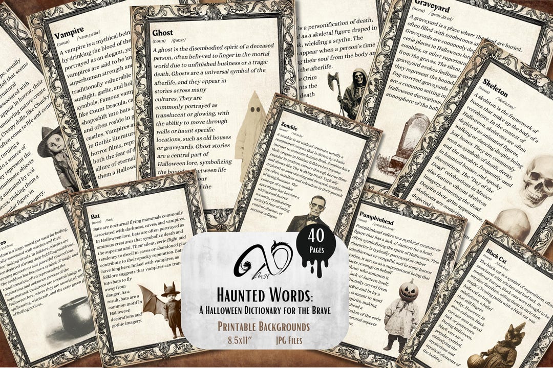 Haunted Words: A Halloween Dictionary for the Brave Junk Journal ...