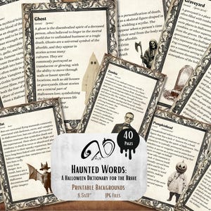 Haunted Words: A Halloween Dictionary for the Brave Junk Journal ...