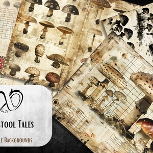 Toadstool Tales: Vintage Fungi Pages, Mixed Media Whimsical Mushrooms ...