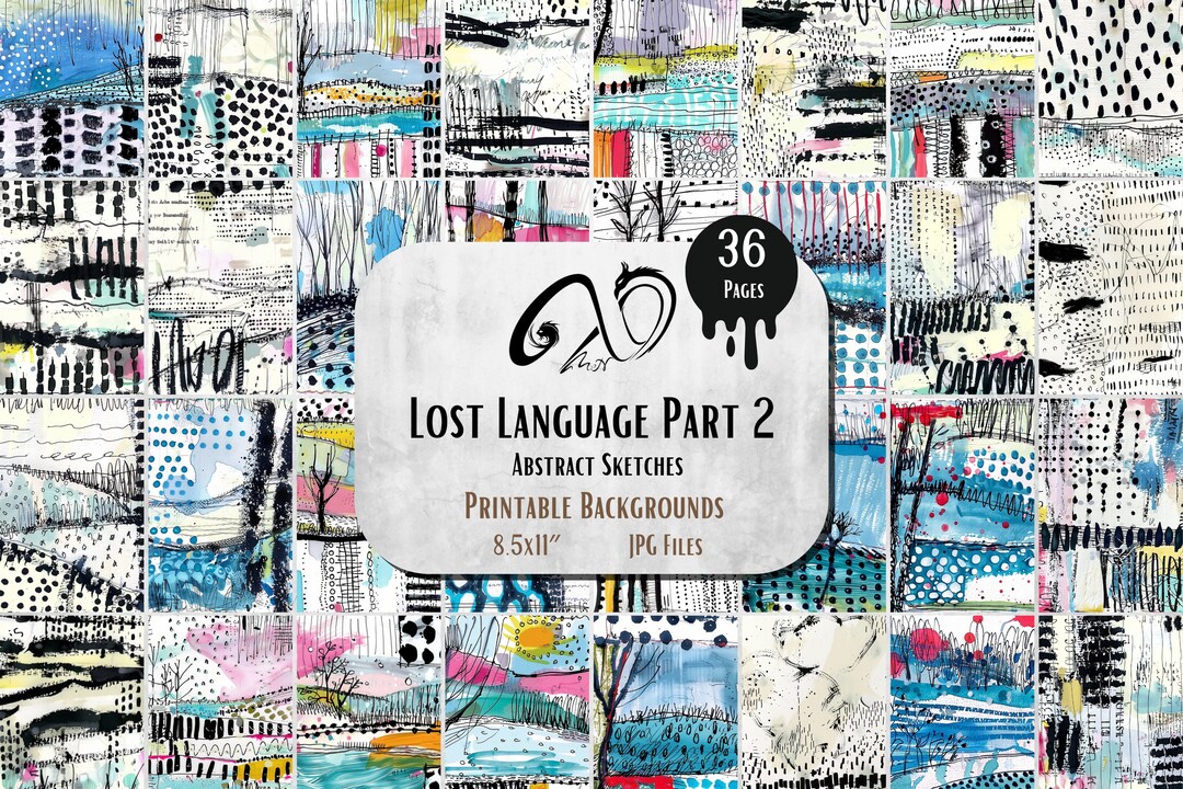 Lost Language Part 2 Abstract Sketches, Papers Background Printable ...