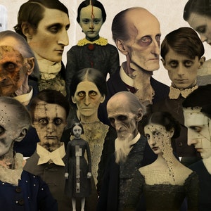 Creepy Vintage Portrait Gallery: Digital Junk Journal Ephemera (PDF) - Etsy