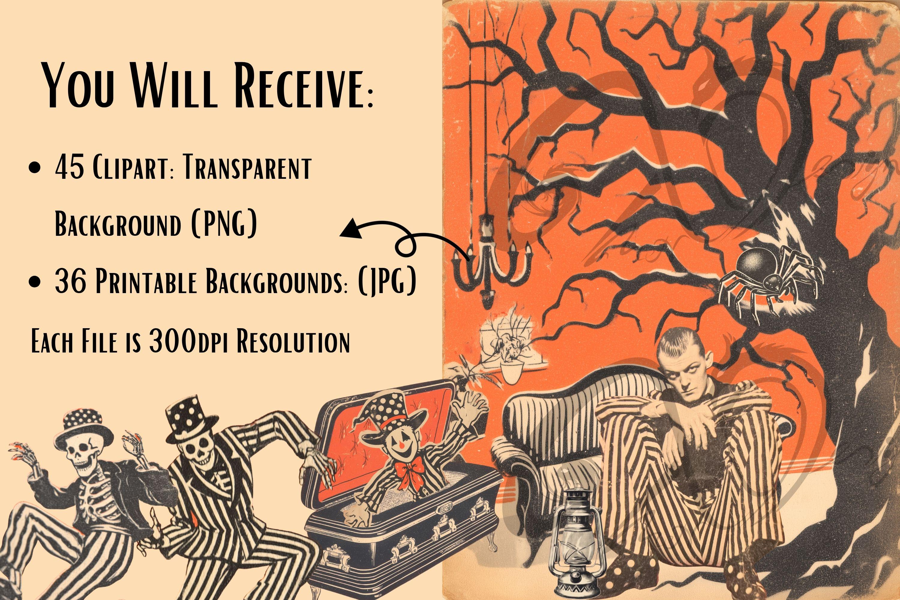Vintage 1950s Halloween Clipart & Paper Kit (digital Download) - Etsy