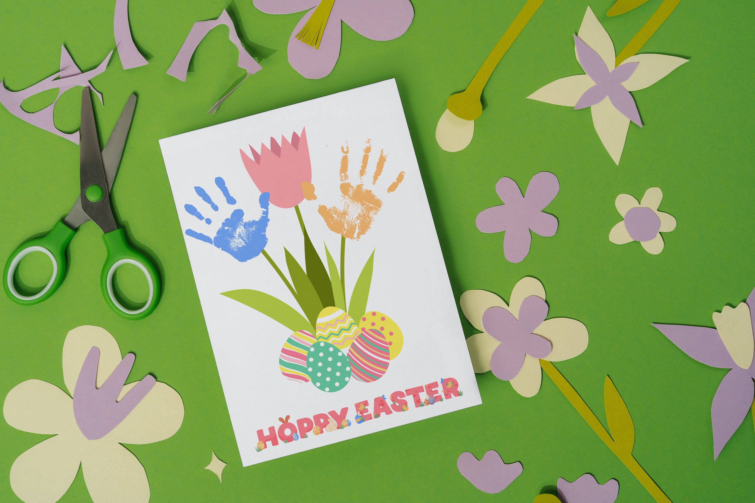 Hoppy Easter Handprint Art Craft, School Activity, Kids Baby Toddler ...