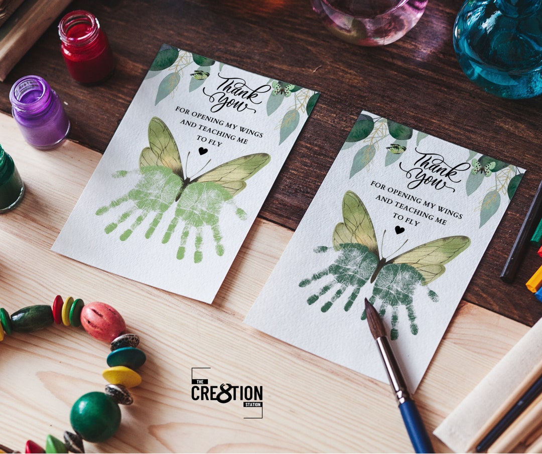 Thank You, Butterfly Handprint Art Craft, Teacher, School Activity ...