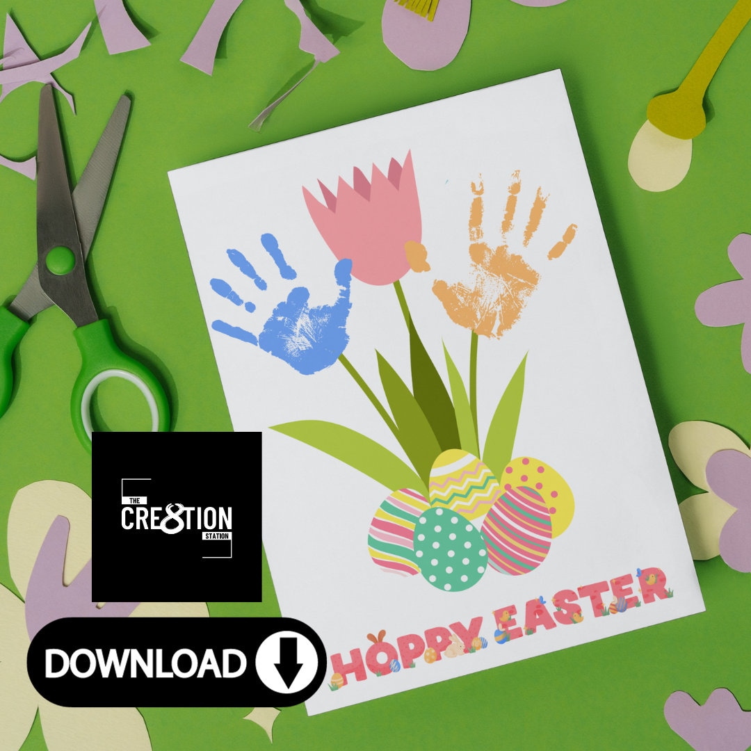 Hoppy Easter Handprint Art Craft, School Activity, Kids Baby Toddler ...