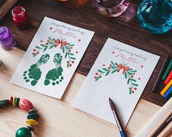 Mistletoe Christmas Footprint Art Craft, Holiday Craft, Preschool ...