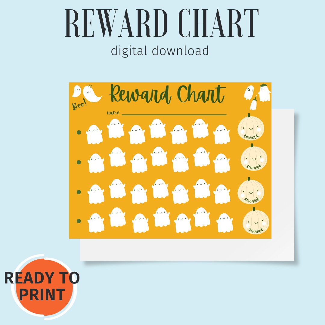 Reward Chart, Toddler Reward Chart, Reward Chart Printable, Halloween ...