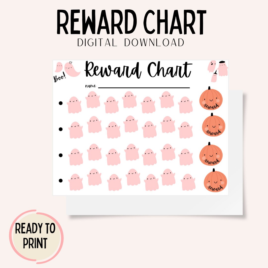 Reward Chart, Toddler Reward Chart, Reward Chart Printable, Halloween ...
