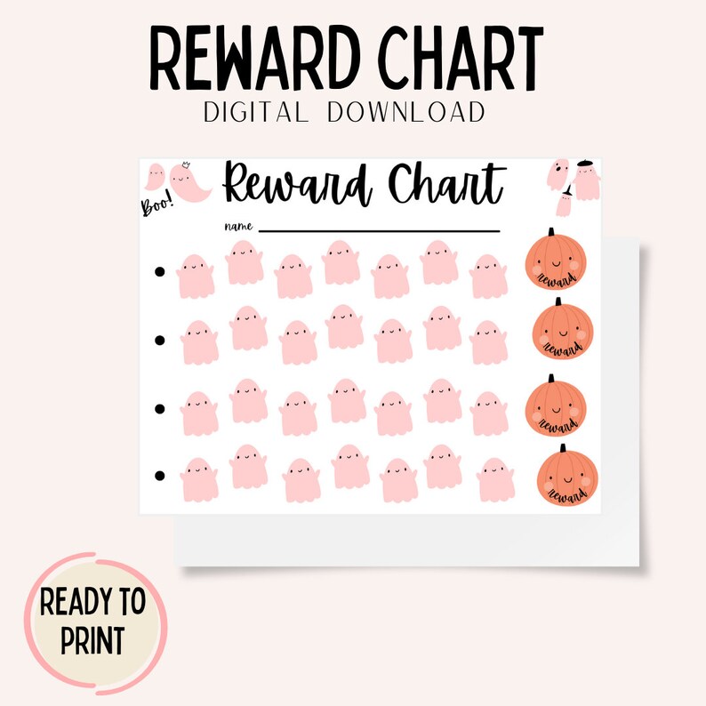 Reward Chart, Toddler Reward Chart, Reward Chart Printable, Halloween ...