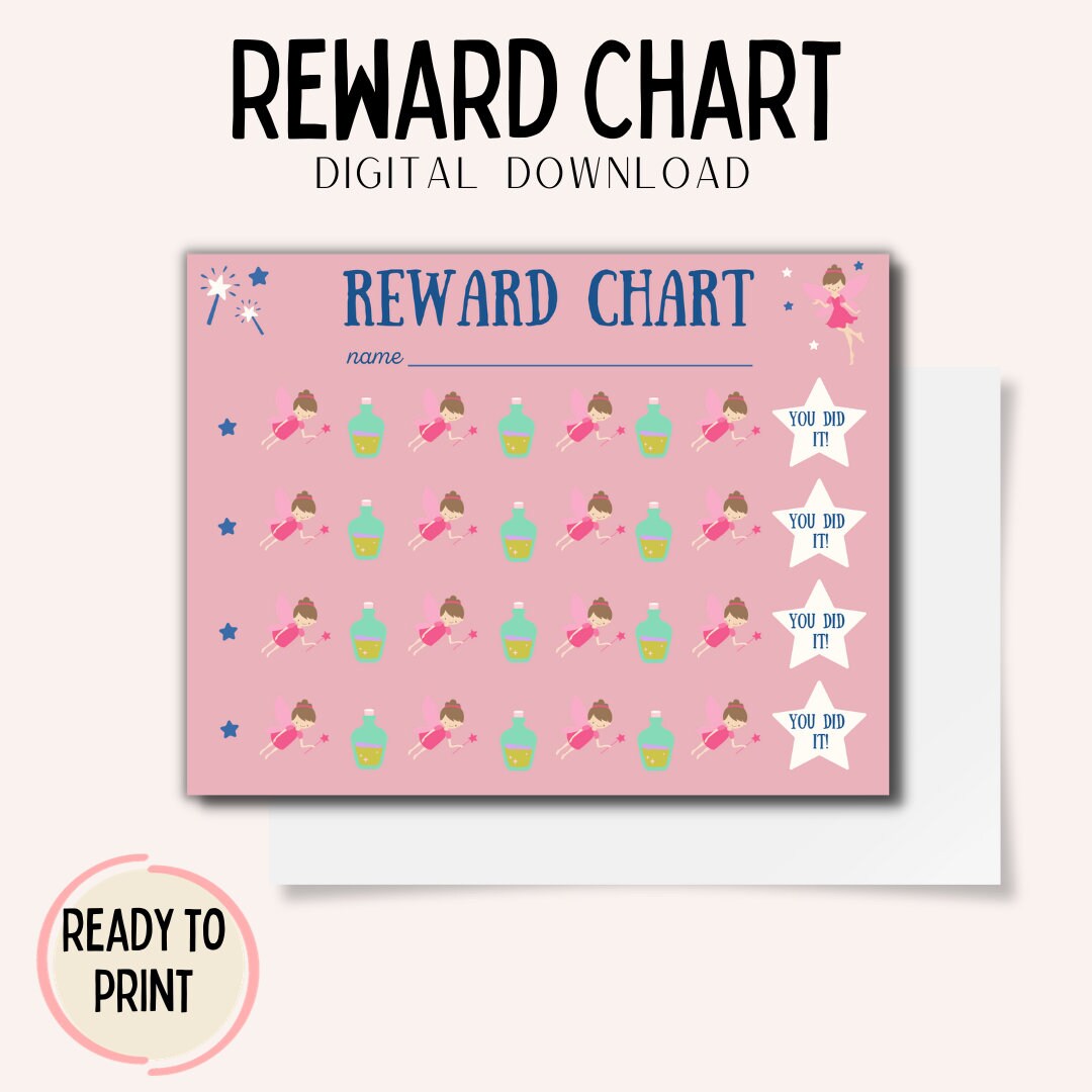 Reward Chart, Toddler Reward Chart, Reward Chart Printable, Fairy ...