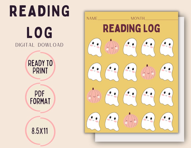Reading Log, Kids Reading Log, Reading Log Printable, Halloween Reading ...