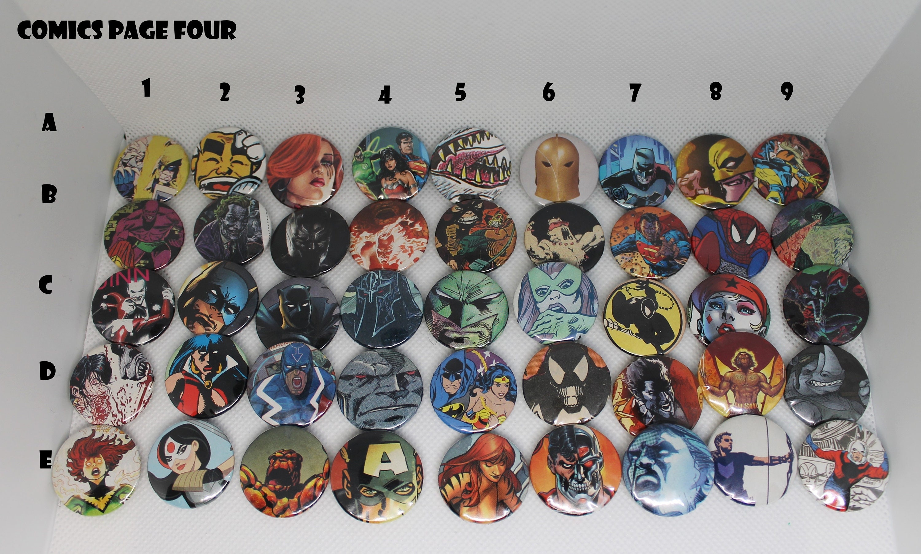Comic Book, DC and Marvel 6 Pin Pack Random or Choose 1 Inch Pinback ...