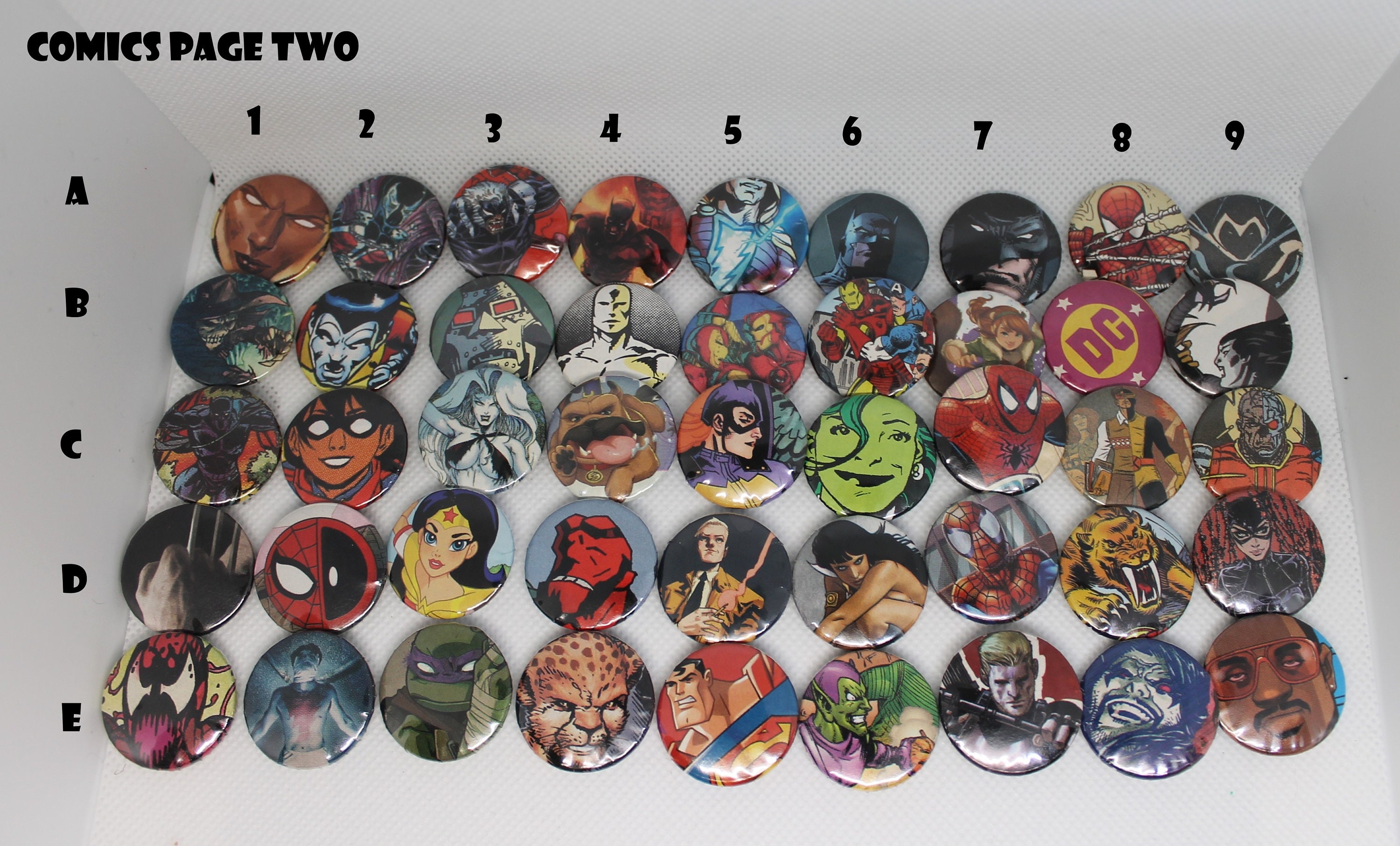 Comic Book, DC and Marvel 6 Pin Pack Random or Choose 1 Inch Pinback ...
