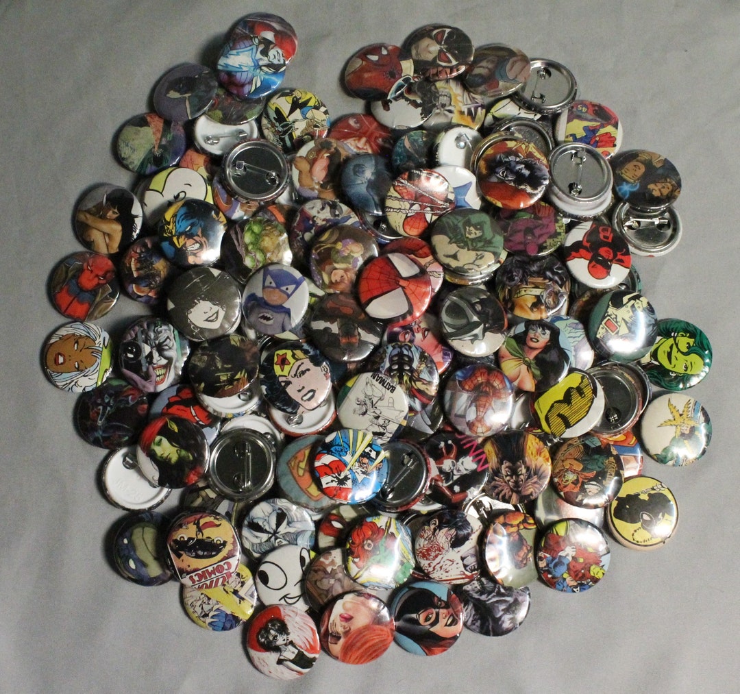 Customizable 6 Pack of One Inch Pins, Movies, Music, TV Shows, Comics ...