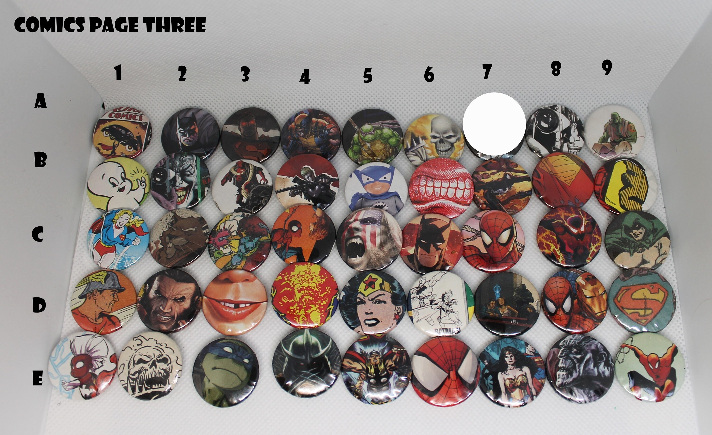 Comic Book, DC and Marvel 6 Pin Pack Random or Choose 1 Inch Pinback ...