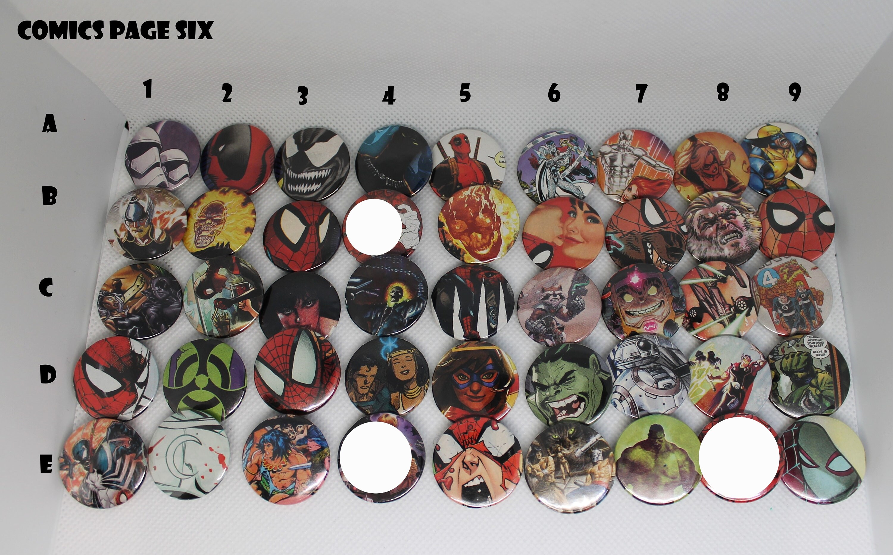 Comic Book, DC and Marvel 6 Pin Pack Random or Choose 1 Inch Pinback ...