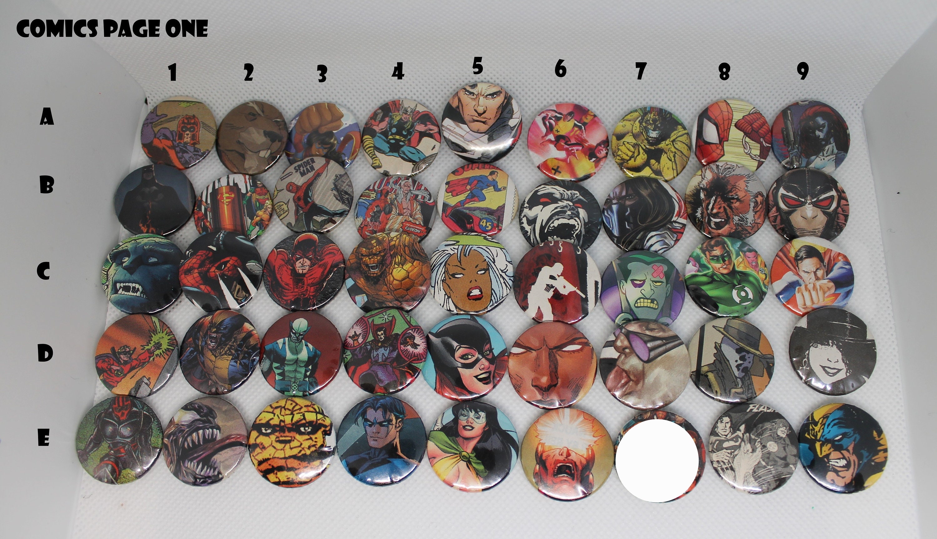 Comic Book, DC and Marvel 6 Pin Pack Random or Choose 1 Inch Pinback ...