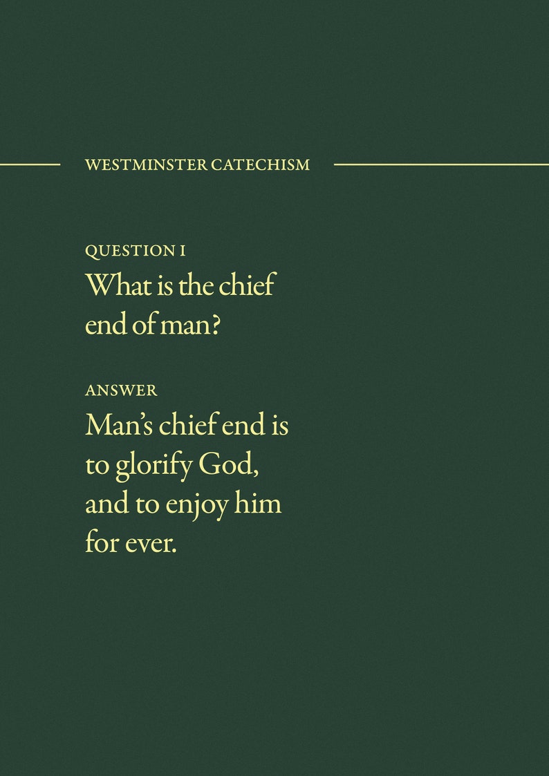 Westminster Catechism Poster Print - Etsy