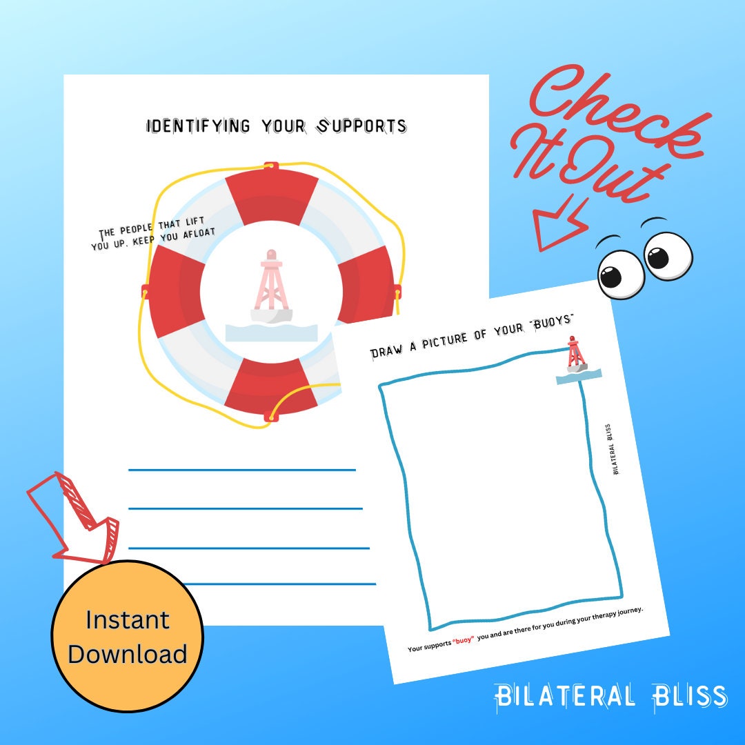 Identifying Supports or "buoys" That Lift You Up. Therapy Worksheet for ...