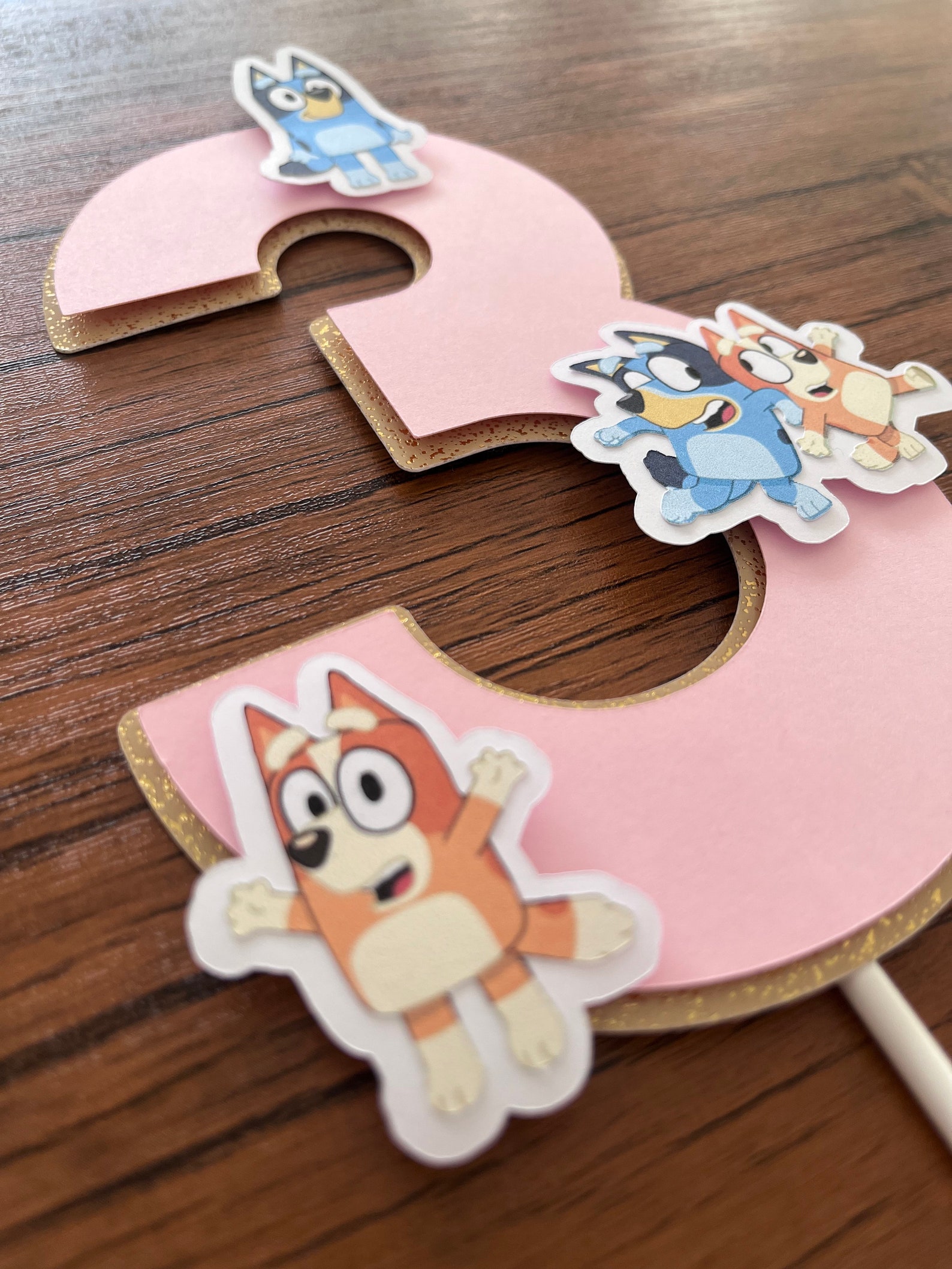 Bluey Cake Topper Cake Topper 3d Bluey Happy Birthday Girl - Etsy UK