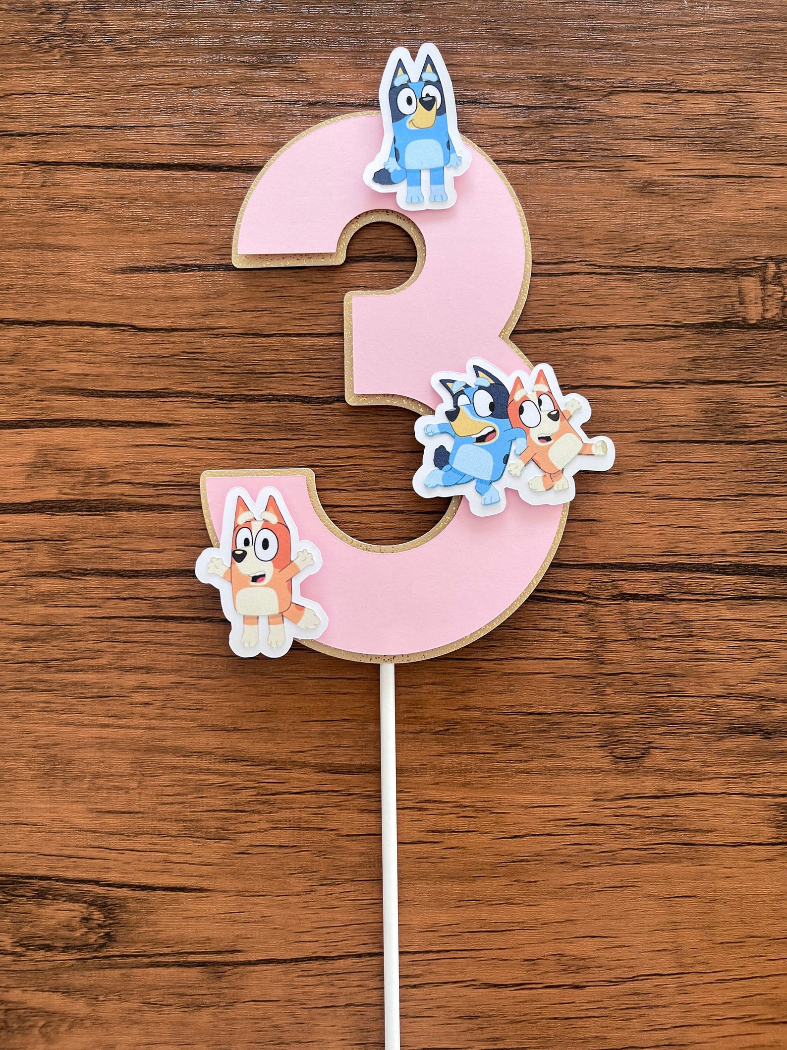 Bluey Cake Topper Cake Topper 3d Bluey Happy Birthday Girl - Etsy UK