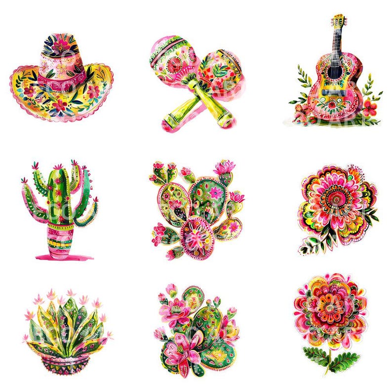 Watercolor Viva Mexico Clipart Bundle, Cinco De Mayo, Mexico Clip Art ...