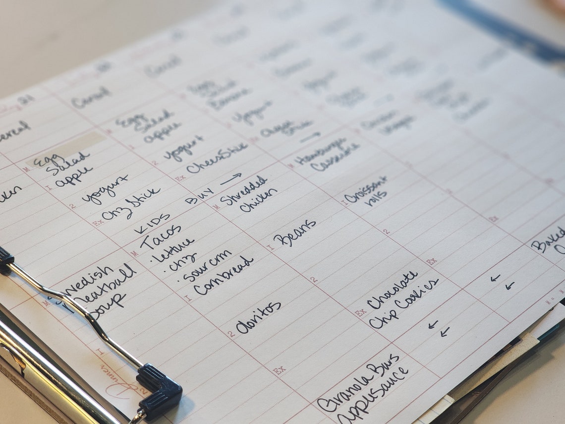 Menu Planning Made Easy, Printable Worksheet, Blue - Etsy