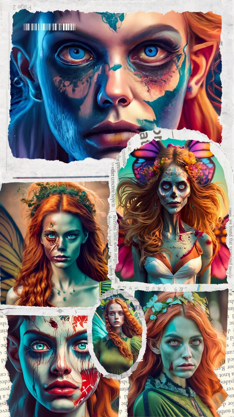 Celtic Zombie Fairies. Digital Download. PNG, 400 DPI JPEG - Etsy
