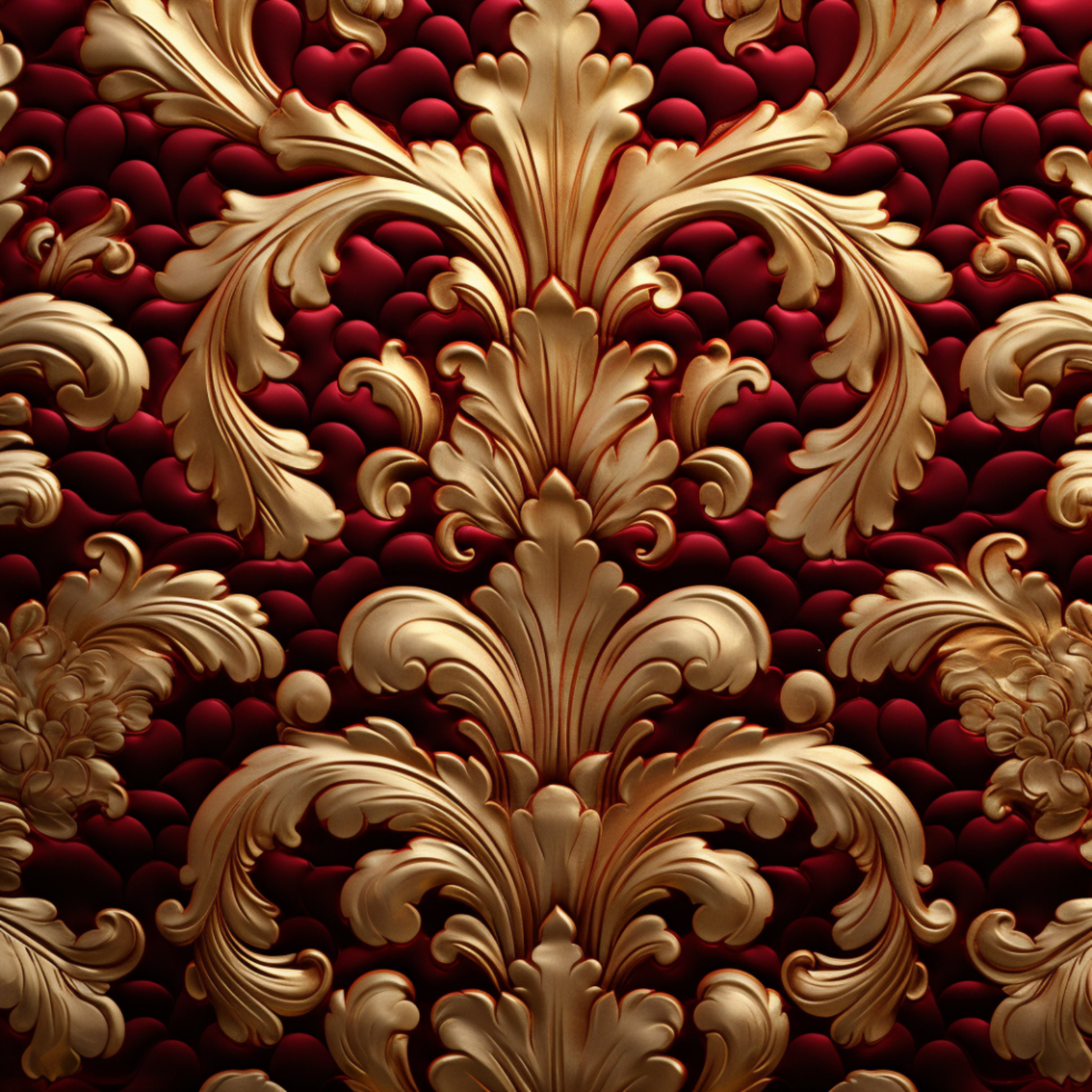 Dark Red Luxury Christmas Seamless Digital Paper - Etsy