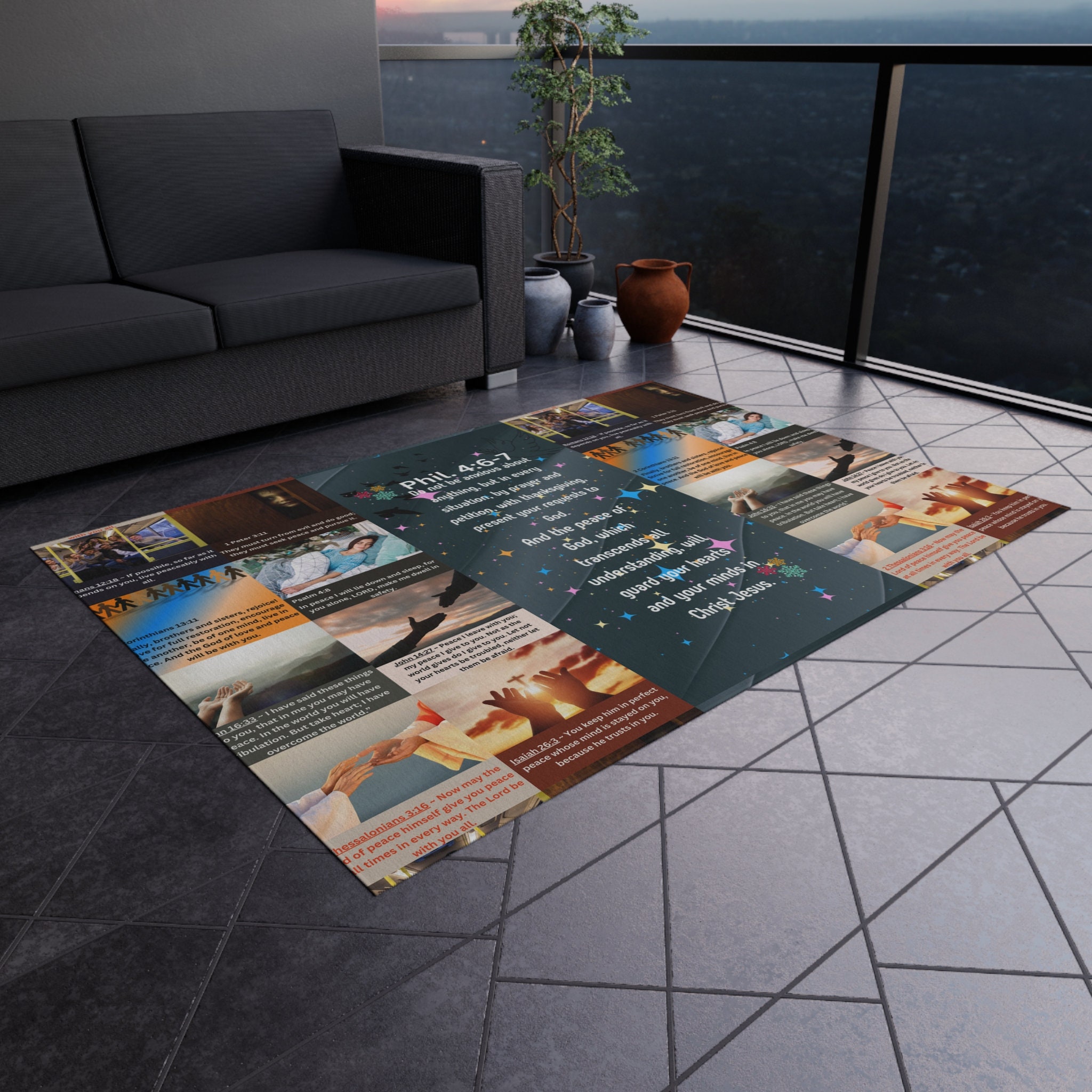 Outdoor Rug, Bible Verse Rug, Parent Wedding Gift, Christian Wedding ...