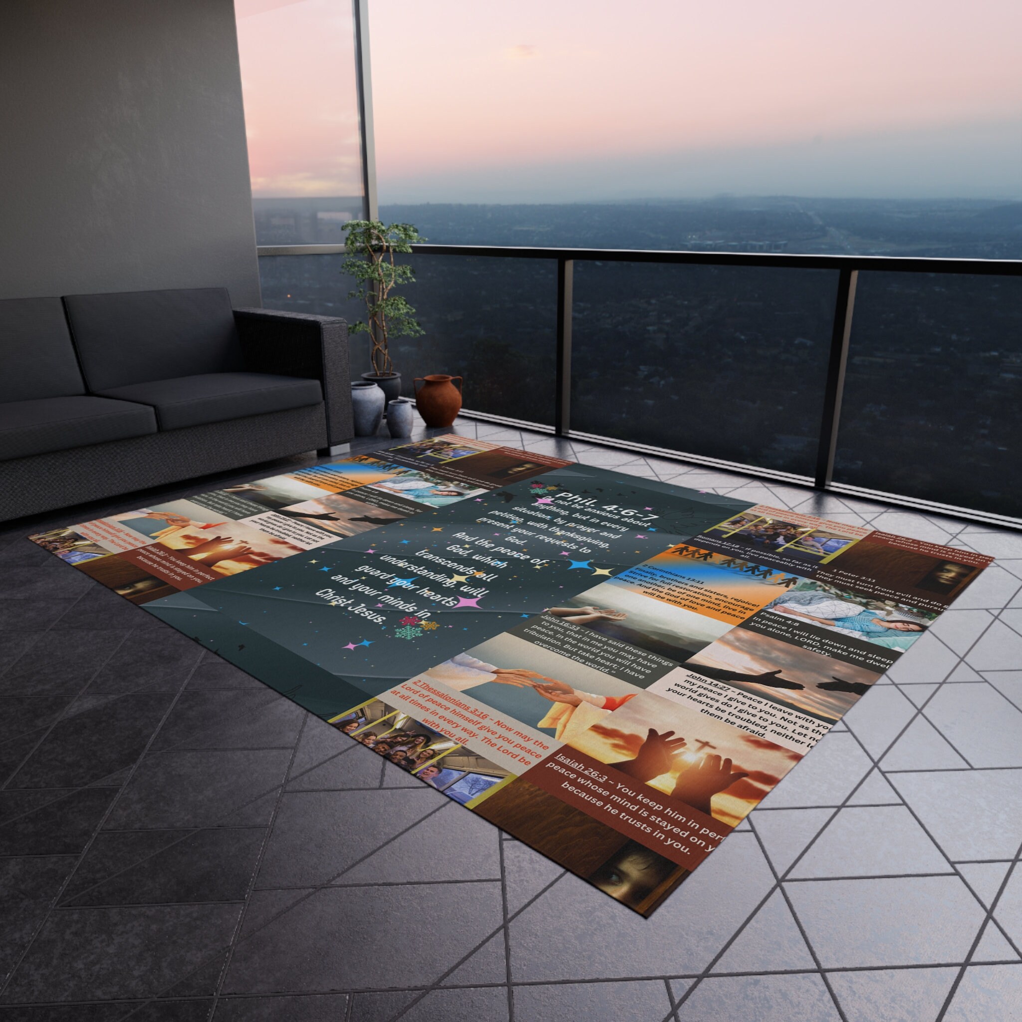 Outdoor Rug, Bible Verse Rug, Parent Wedding Gift, Christian Wedding ...