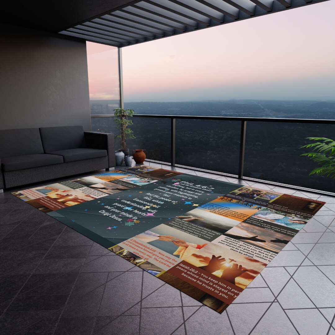 Outdoor Rug, Bible Verse Rug, Parent Wedding Gift, Christian Wedding ...