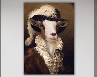 Goth Art Print Goat Sloth Hybrid Animal 8x10 Art - Etsy