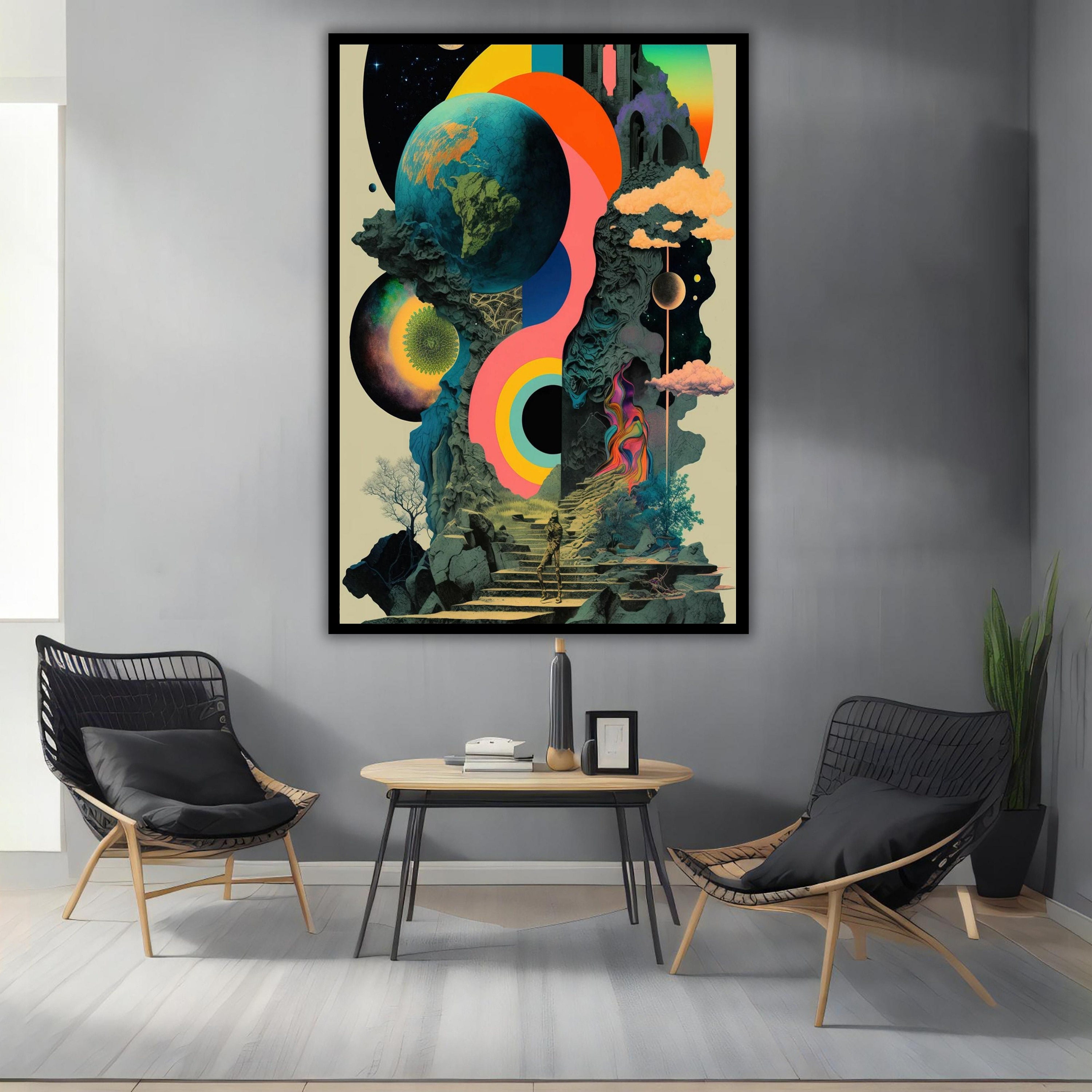 Sky-landscape Surreal Painting, Ready to Hang, Framed Canvas Print ...