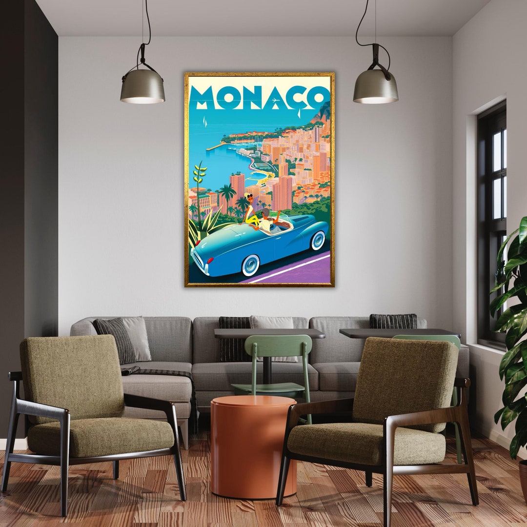 Monaco Travel Print Wall Art Monaco Wall Hanging Home Décor Monaco Gift ...