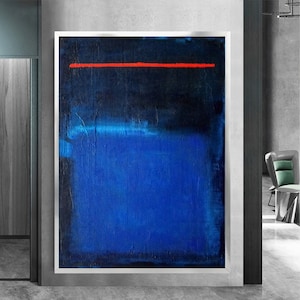 Mark Rothko Blue Black Canvas Painting, Minimalist Art, Modern Wall ...