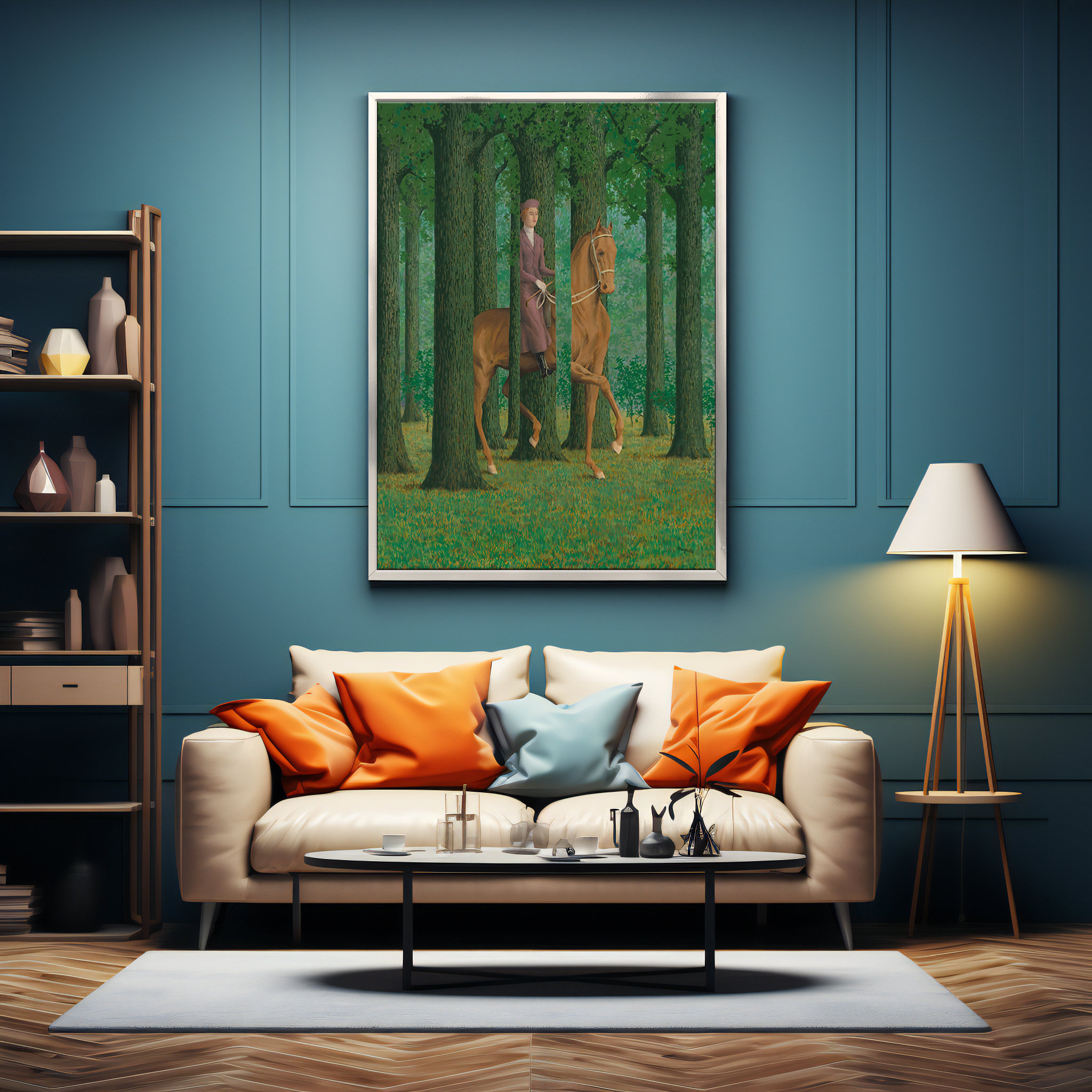 René Magritte the Blank Signature Horse Canvas Painting, Vintage ...