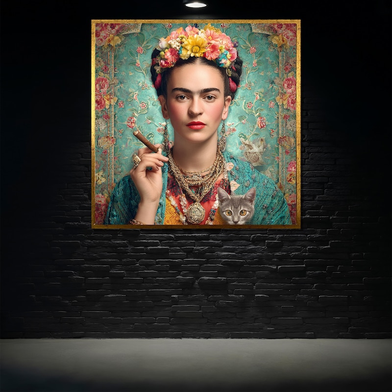 Frida Cat Painting - Etsy