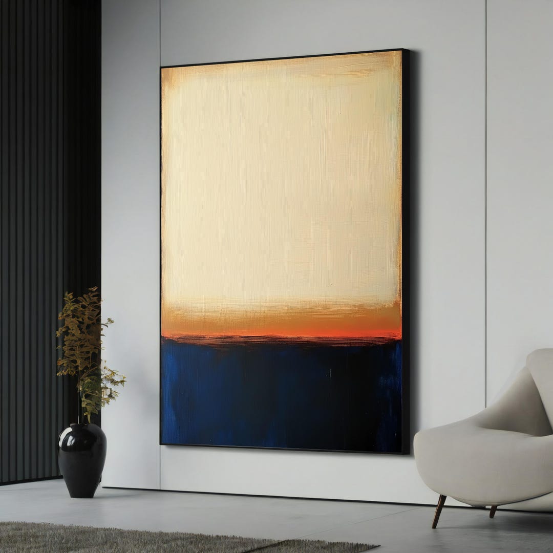 Mark Rothko Canvas Painting No. 54 - Beige, Orange, and Blue Abstract ...