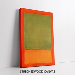 Mark Rothko Canvas Painting - Earthy Green and Warm Orange Abstract ...