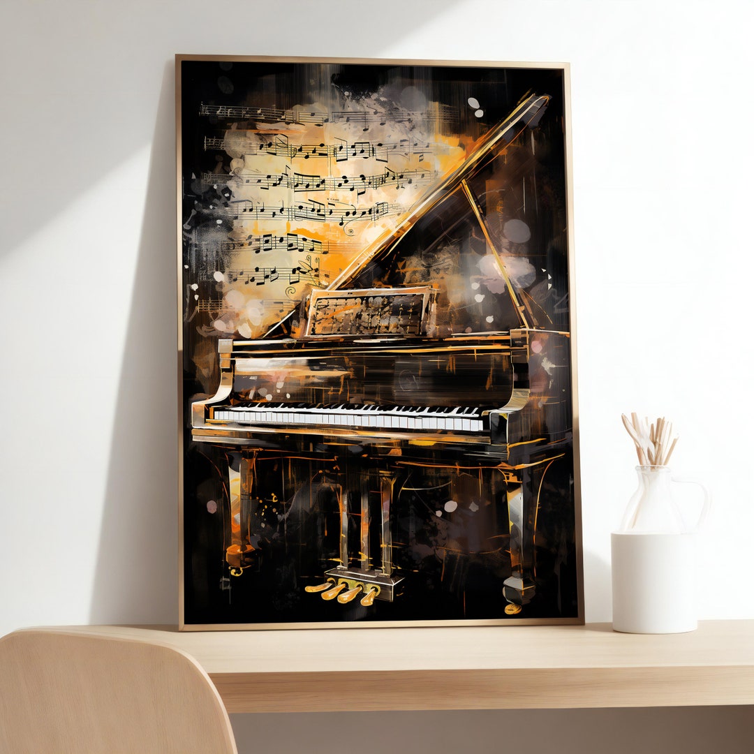 Artistic Music Notes Wall Decor, Elegant Canvas Print, Color of Music ...